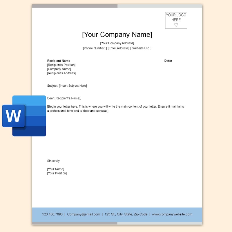 Letter Head Template - Etsy