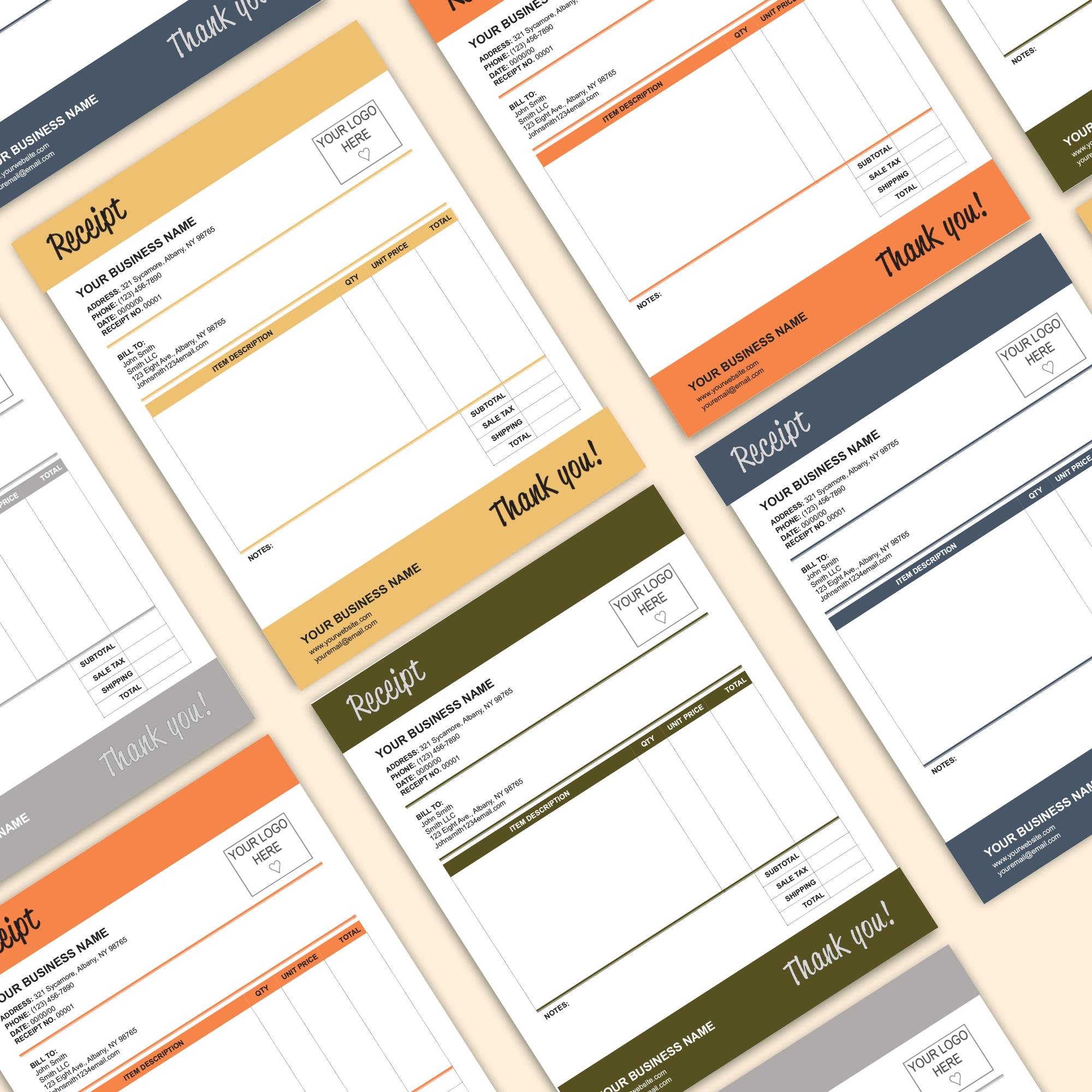 Receipts Template Word Document, Business Receipt, Custom Receipt ...