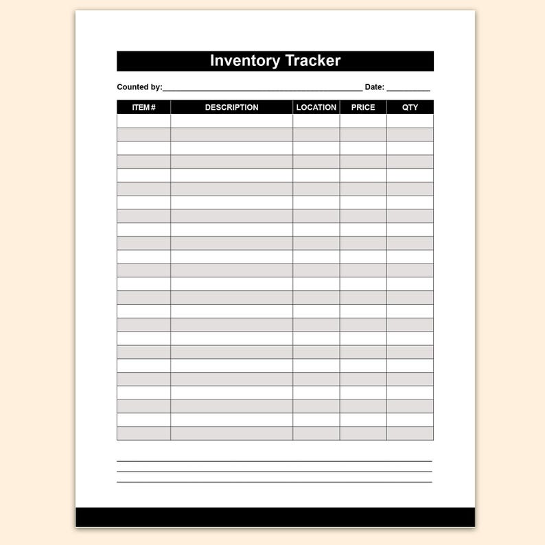 5 Inventory Tracker Templates, PDF Acrobat Document, Digital Inventory ...