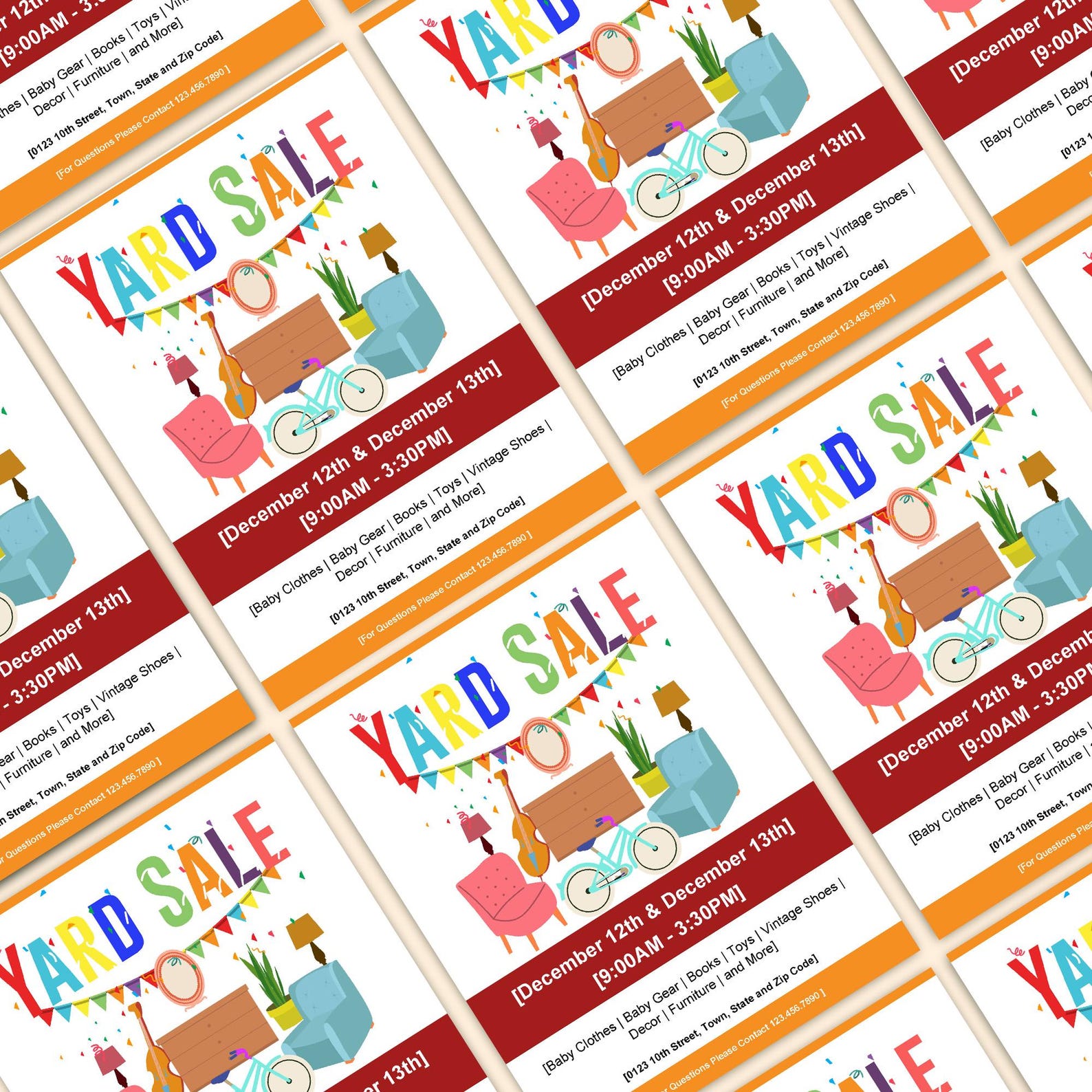 Digital Yard Sale Poster Where You Can Personalized Month, Date ...