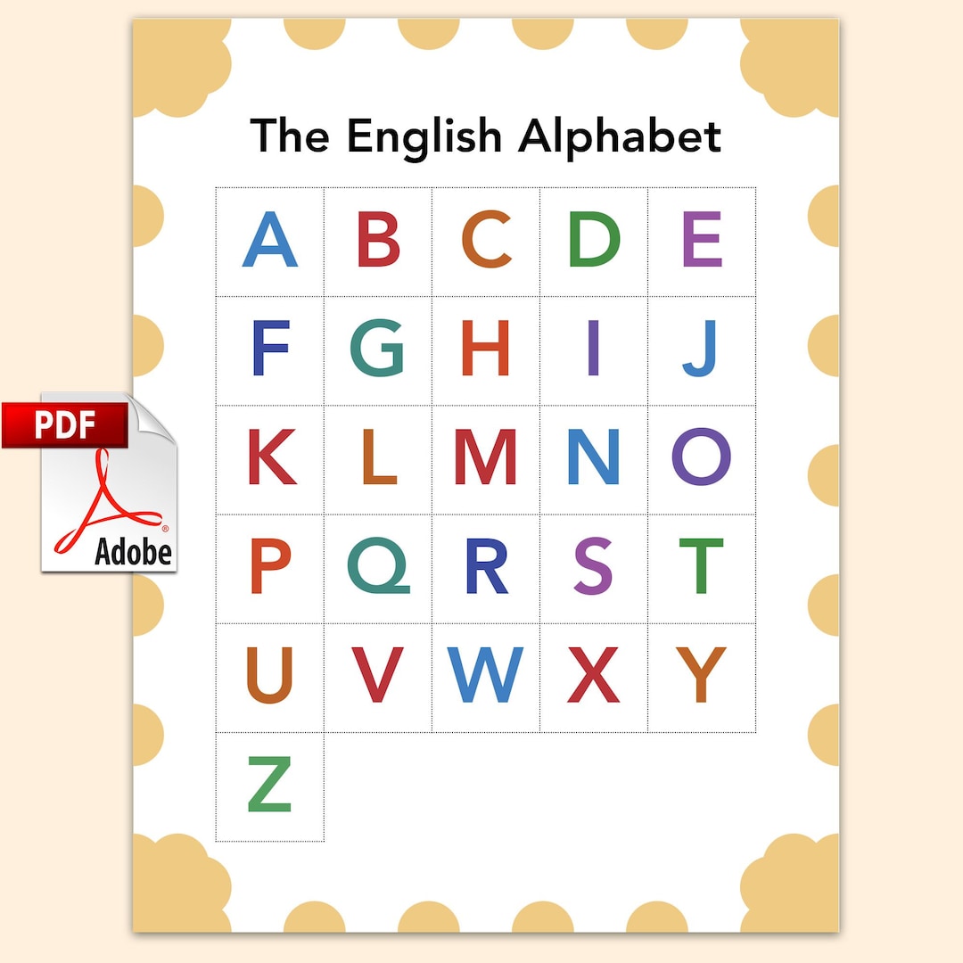 English Alphabet Posters Coloring Pages, Simple and Easy for Beginners ...