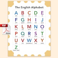 Alphabet Chart Pink, PRINTABLE Educational Poster, DIGITAL DOWNLOAD ...