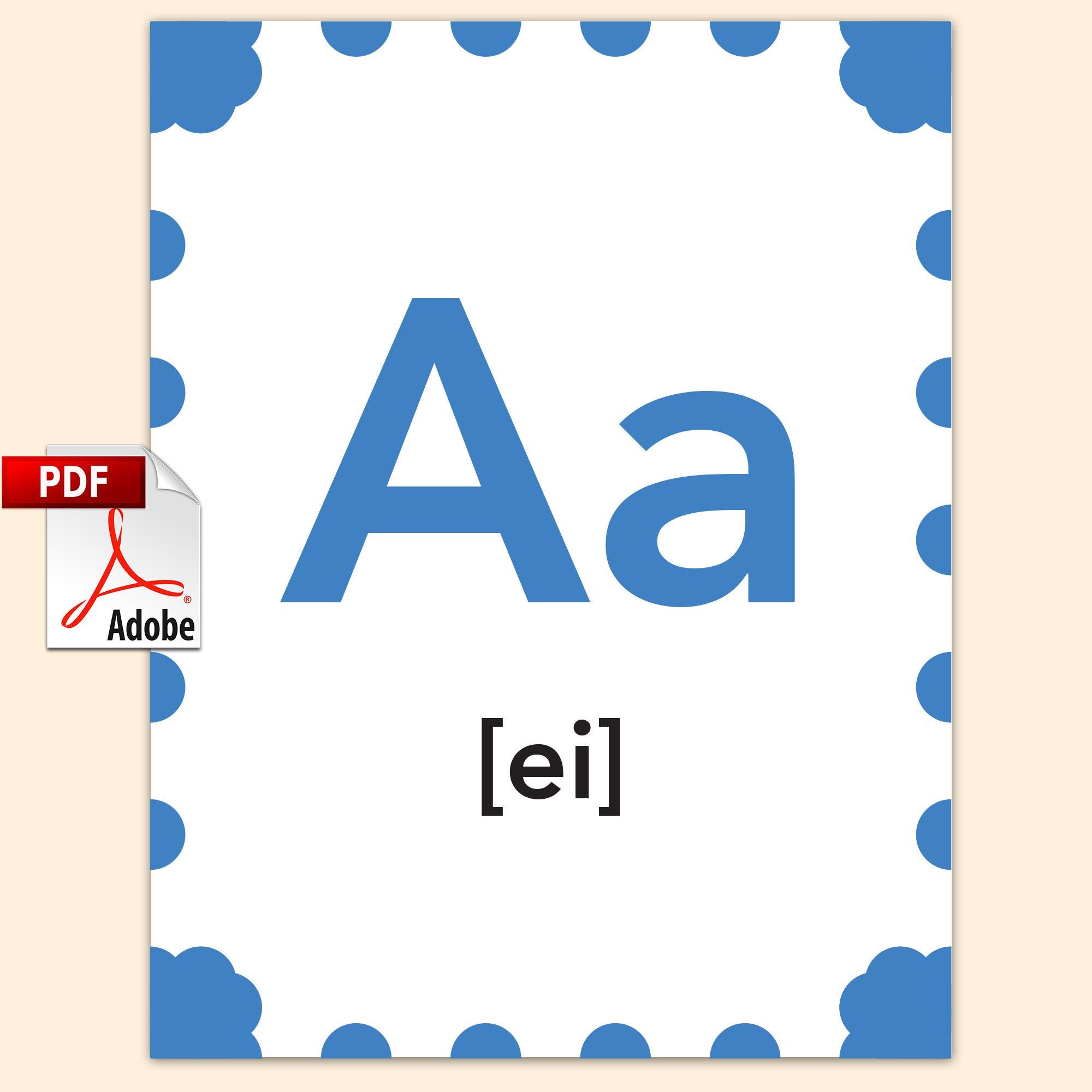 English Alphabet Posters for Printing, ABC Posters Classroom, Language ...