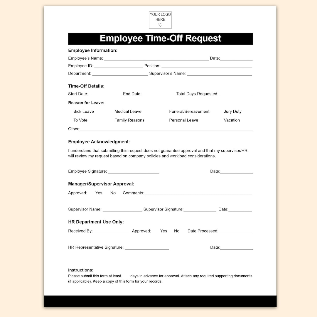5 Employee Time-off Request Letter Templates, PDF Acrobat Document ...