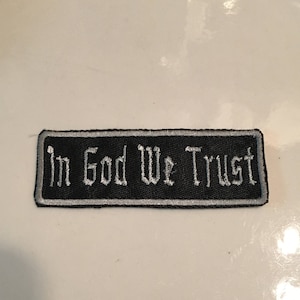 In God We Trust Patch Embroidered Patch Hat Patch Hook Only Patch Sew ...