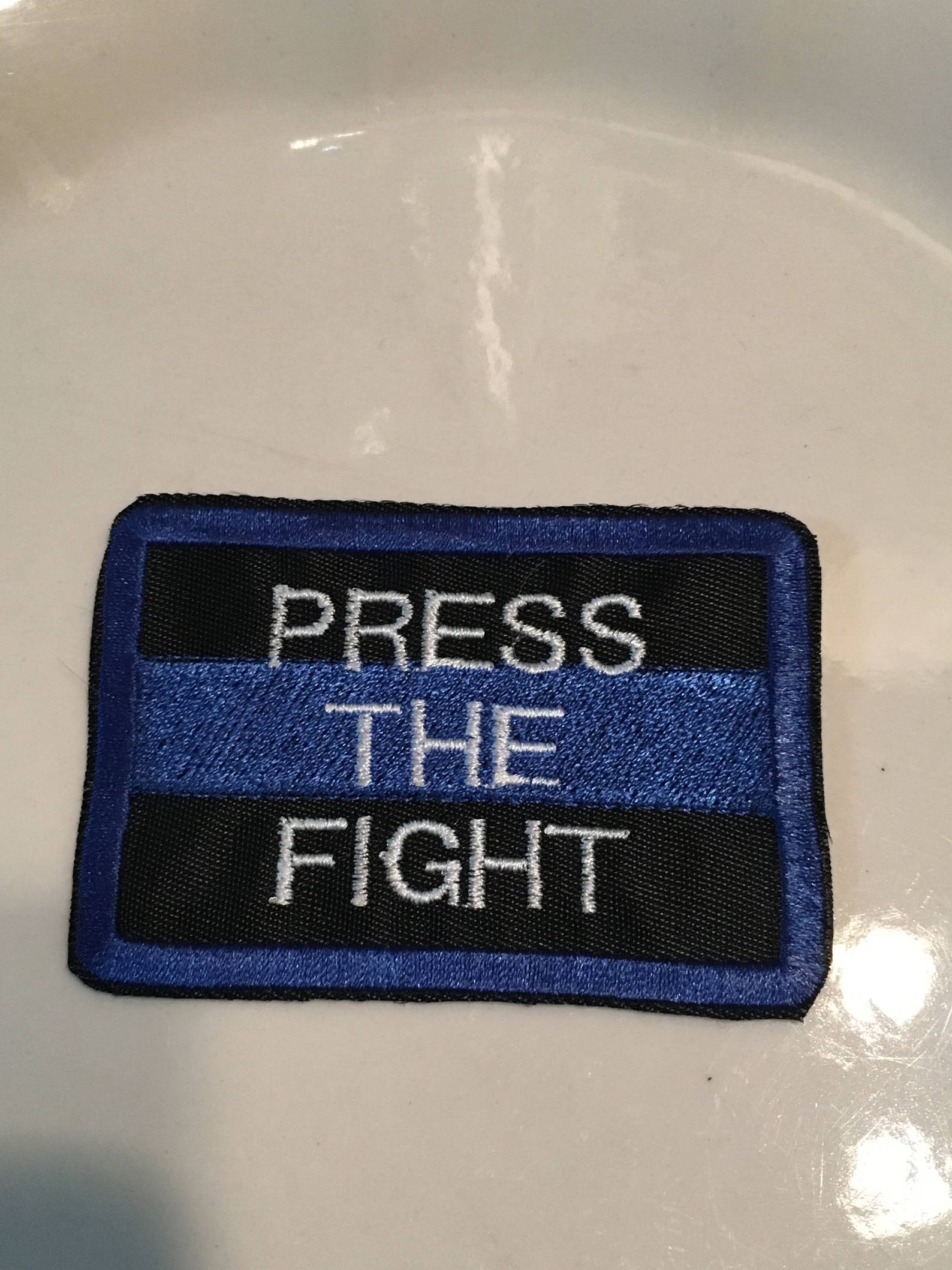 Press the Fight Patch Embroidered Patch Police Patch Thin Blue Line ...