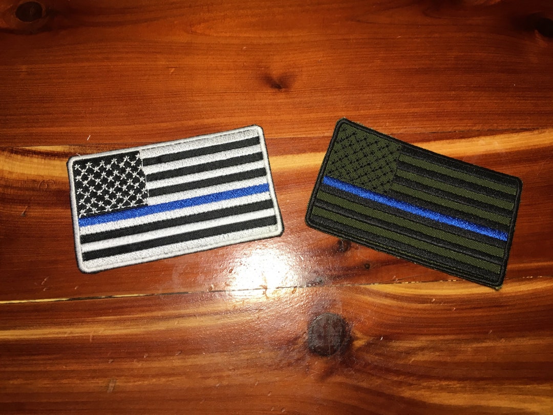 Thin Blue Line American Flag Patch Flag Patch Embroidered Patch Sew on ...