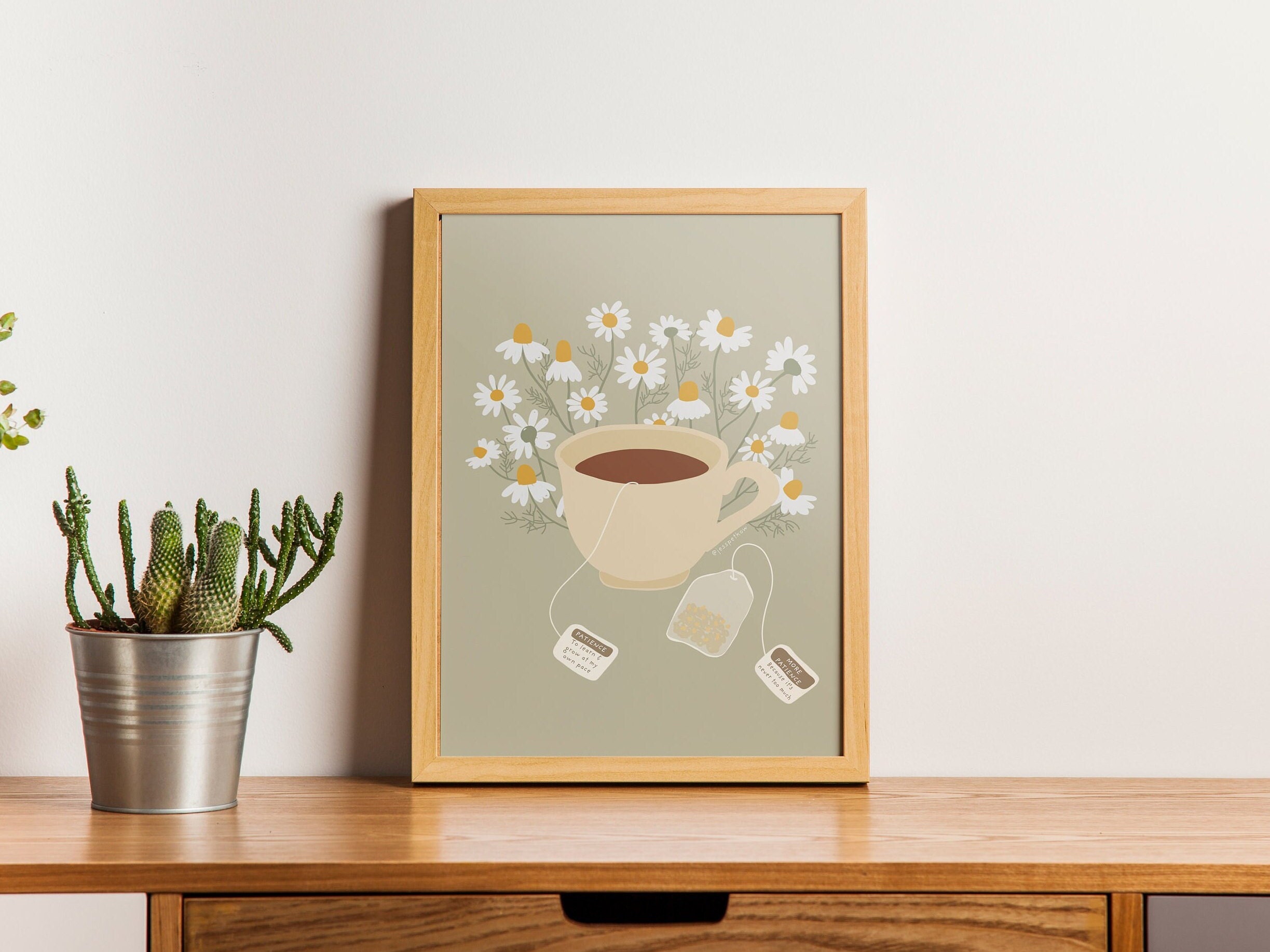 Patience Tea Art Plant Lovers Poster Art Tea Lovers Art Plants & Tea ...