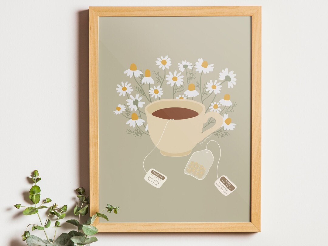 Patience Tea Art Plant Lovers Poster Art Tea Lovers Art Plants & Tea ...