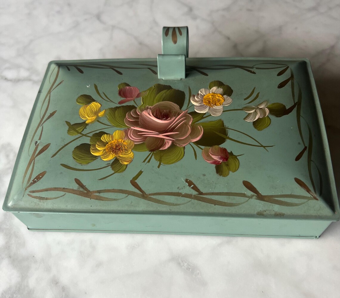 Vintage Toile Tin Crumb Box - Etsy