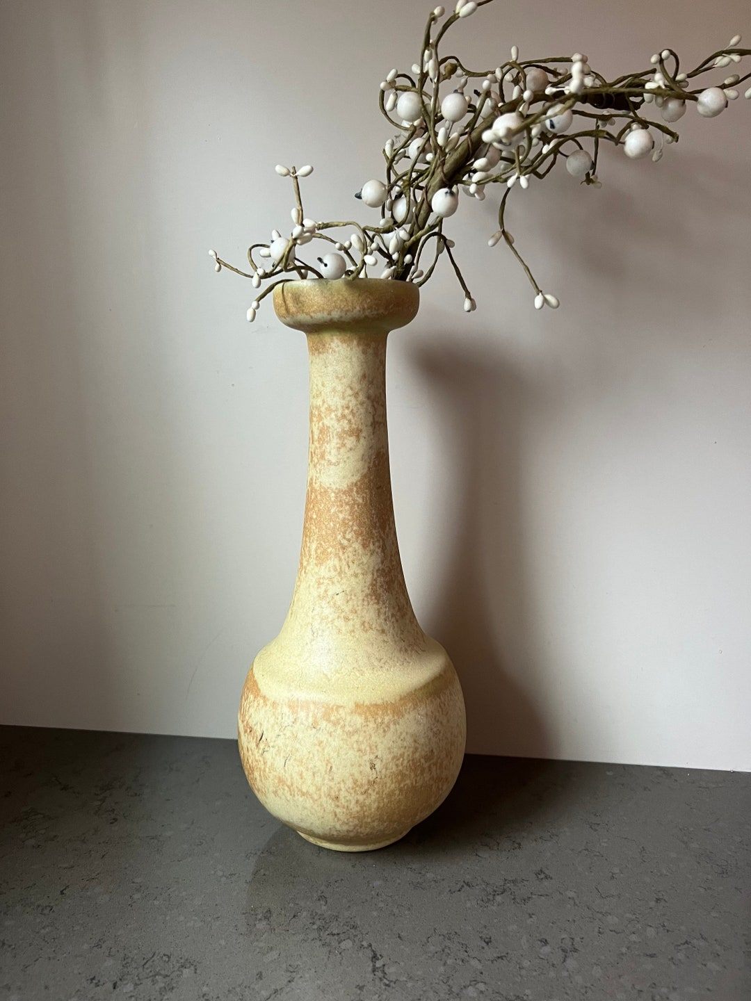 Midcentury Taupe Vase - Etsy