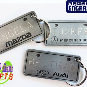 Personalized Mercedes Benz License Plate Metal Keychain Tag Retro ...