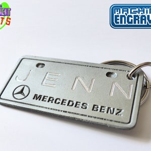 Personalized Mercedes Benz License Plate Metal Keychain Tag Retro ...