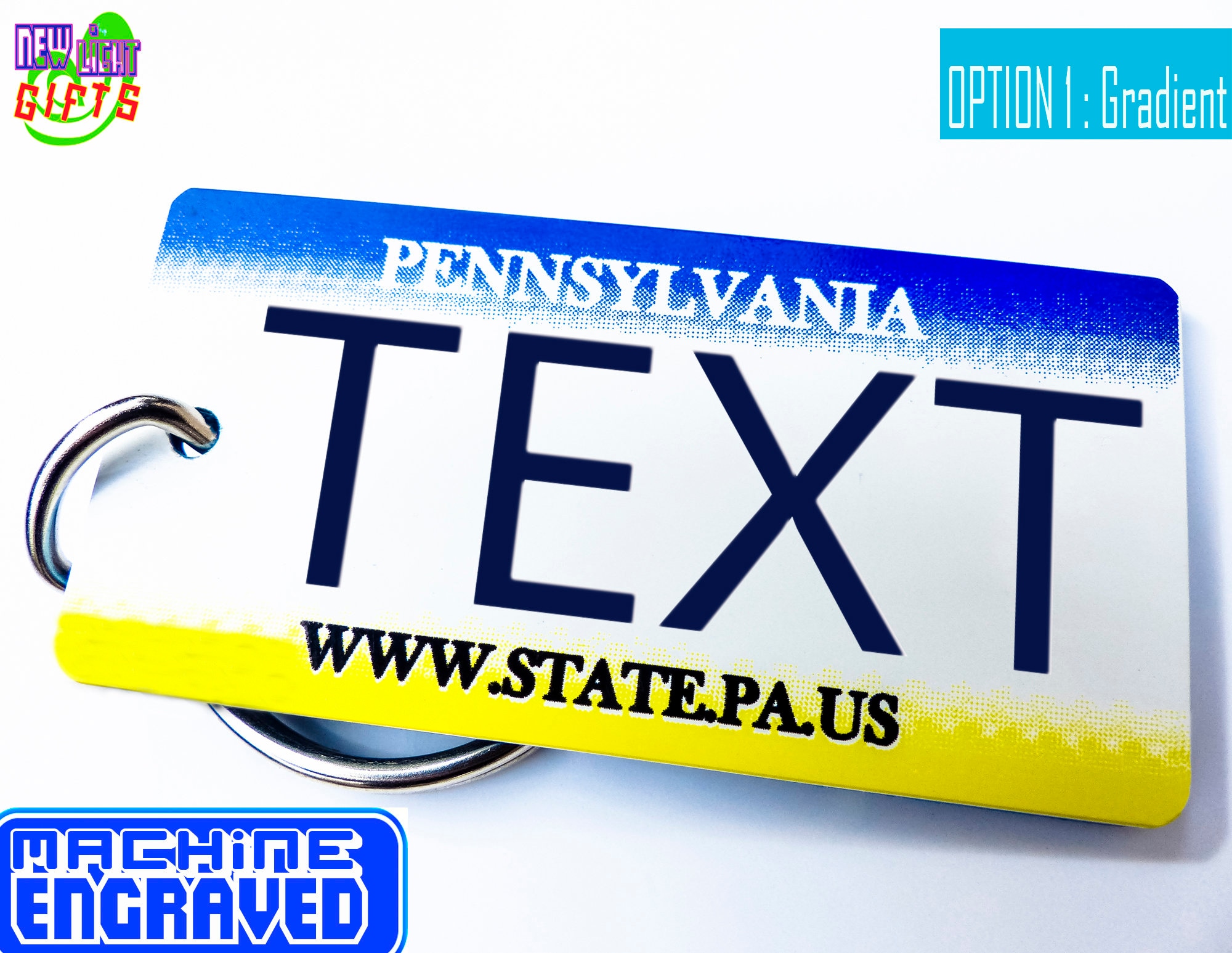 Personalized Pennsylvania State Keychain Tag Bag Charm Tag - Name Key ...