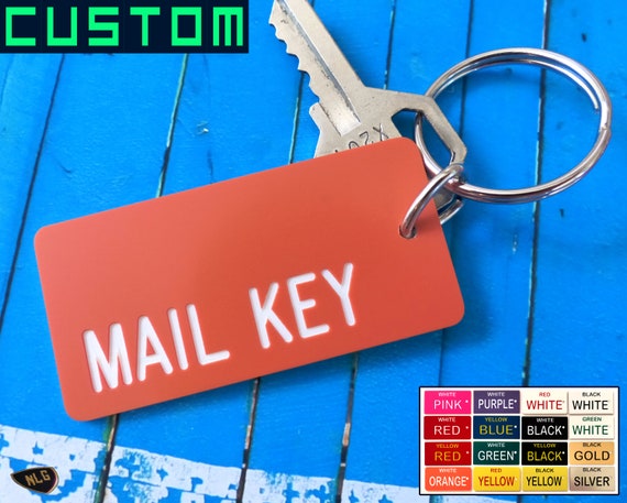 Custom Keychain Tag Personalized Engraved Keys Label Color | Etsy