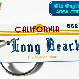 Long Beach License Plate Keychain Tag - 1980s Vintage Sun Plate ...