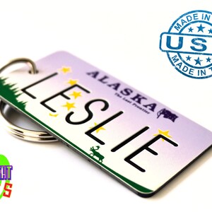 Personalized Alaska State License Plate Custom Keychain Tag - Key Tag ...