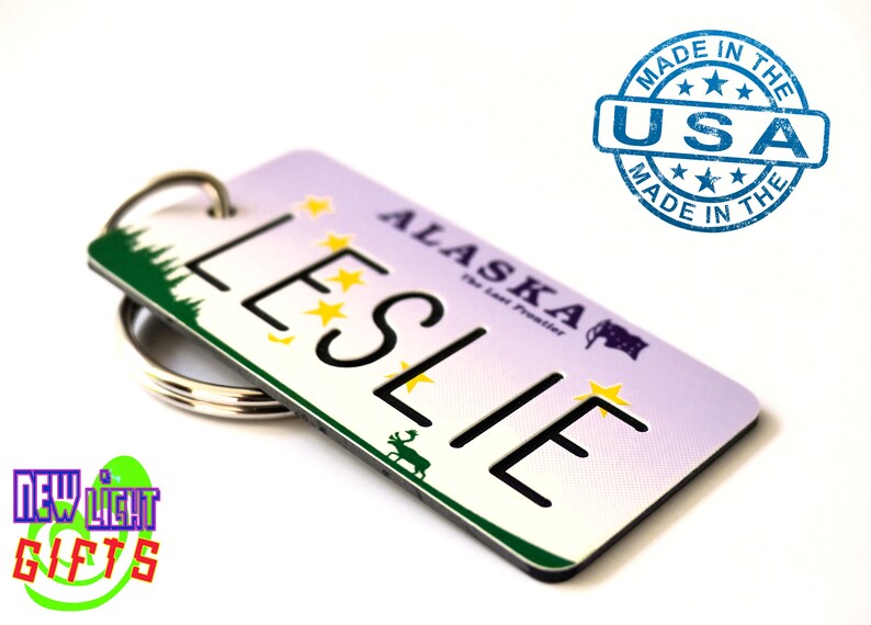 Personalized Alaska State License Plate Custom Keychain Tag - Etsy