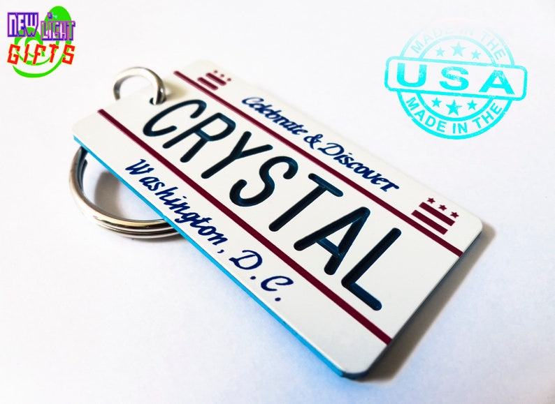 Personalized Washington DC License Plate Keychain Tag - Etsy Australia