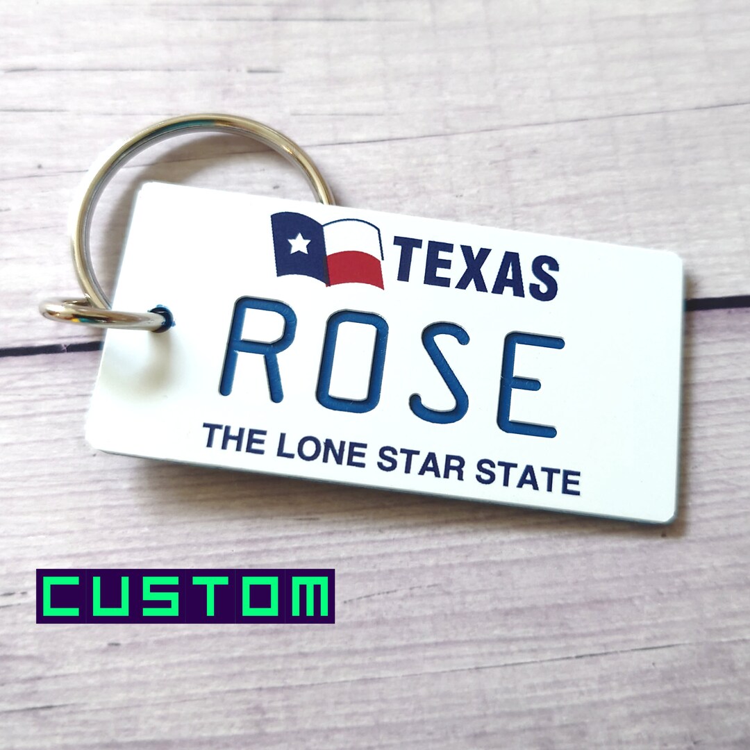 Personalized Texas Keychain Custom Engraved Key Tag Travel Vacation ...