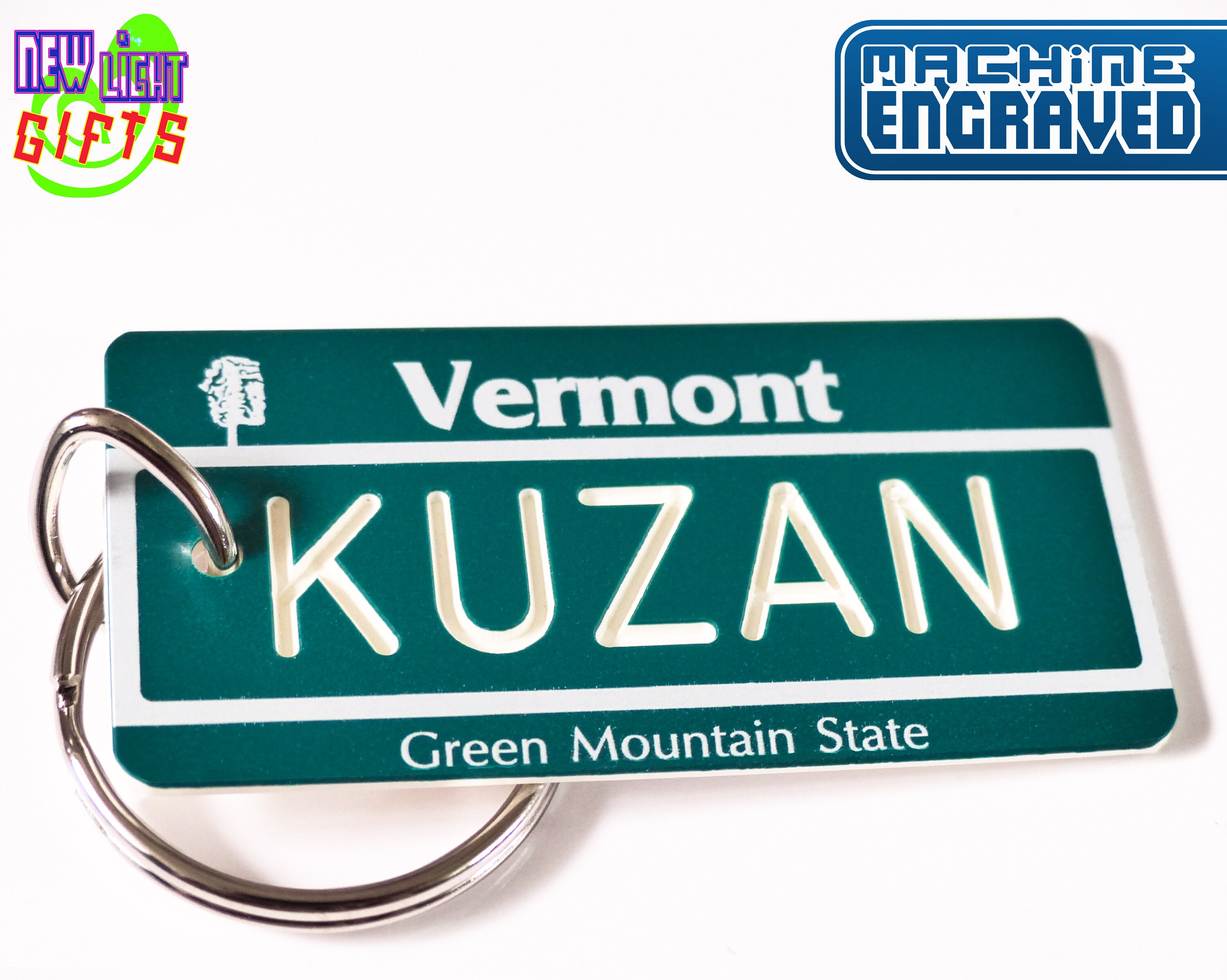 Personalized Vermont State License Plate Keychain Tag | Etsy