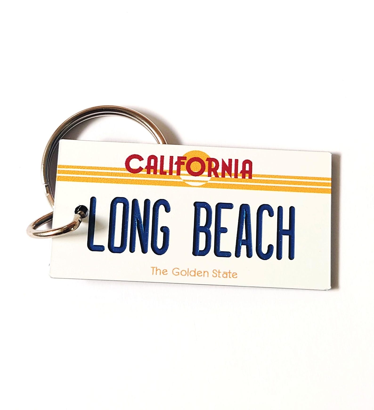 Long Beach Keychain Bag Charm Tag 1980s Retro Style Collectible Key ...