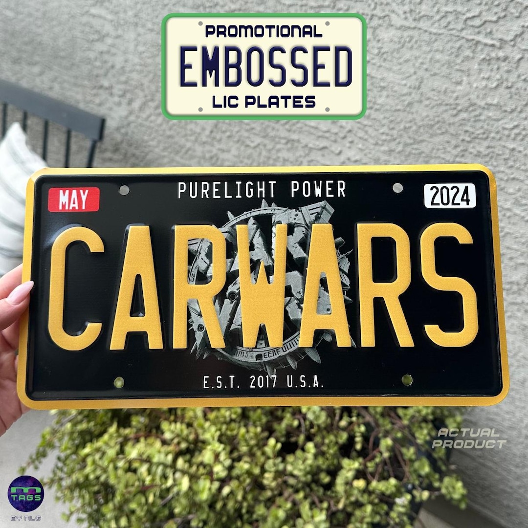 Custom Promotional License Plates - Embossed Metal Auto Tags - Business ...