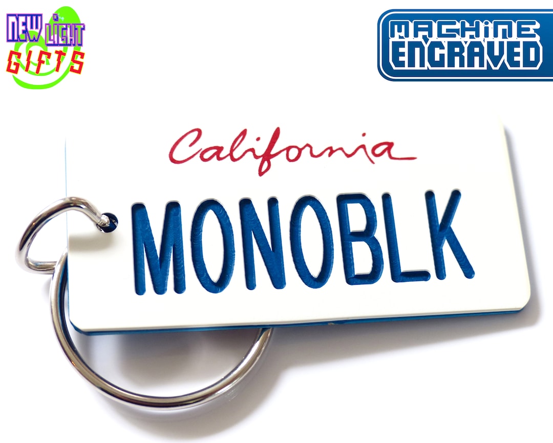 Personalized California Keychain - Engraved - CA Classic Script License ...