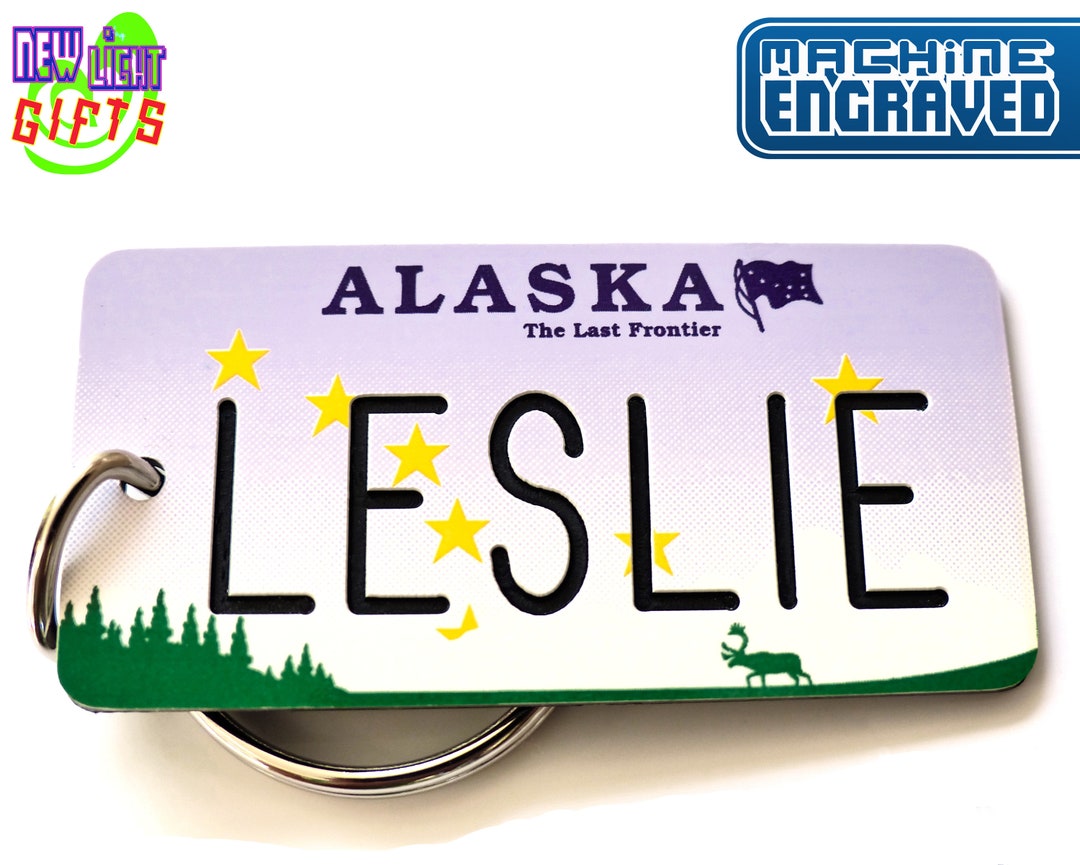 Personalized Alaska State License Plate Custom Keychain Tag - Key Tag ...