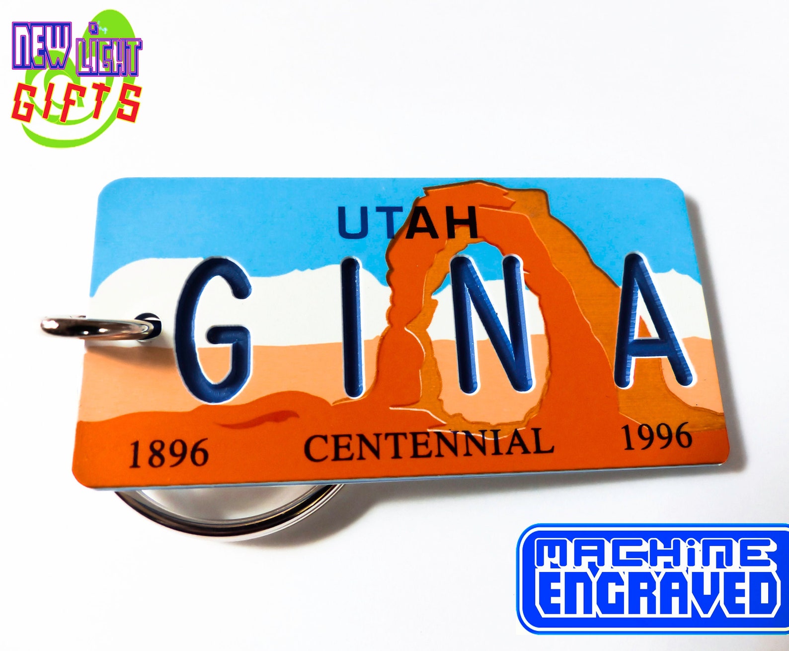 Personalized Utah License Plate Keychain Tag Centennial - Etsy