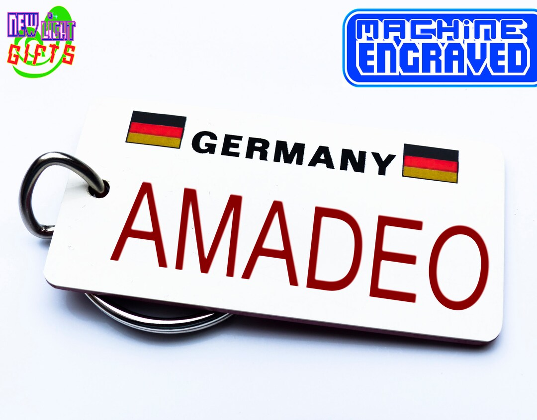 Custom Germany Keychain Tag - Engraved - Personalized Germany Trip ...