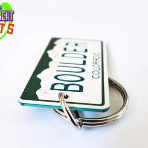 Boulder Colorado State License Plate Keychain Tag - Machine Engraved ...