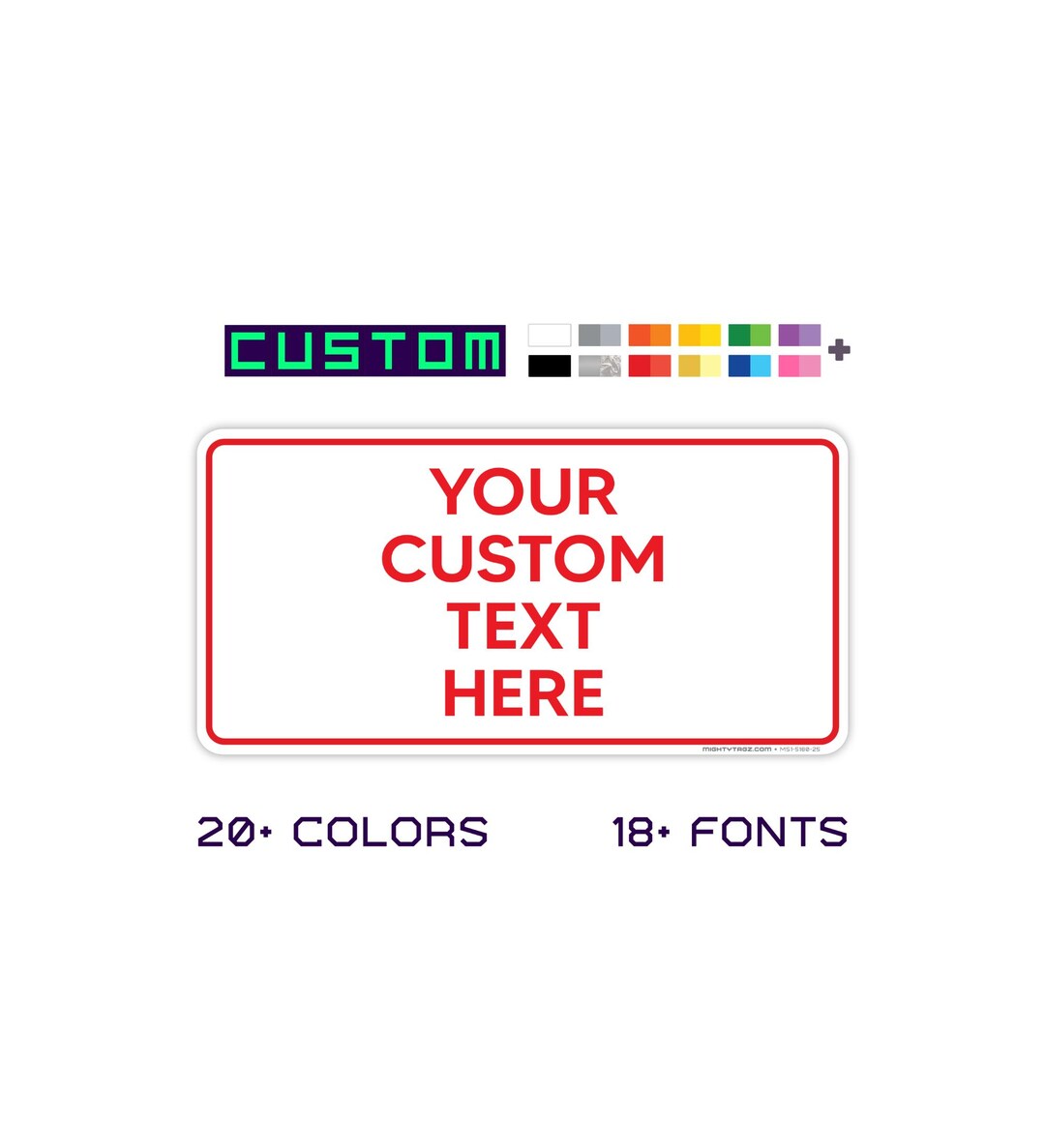 Personalized Classic Metal Sign Custom Text Font Color Aluminum No ...
