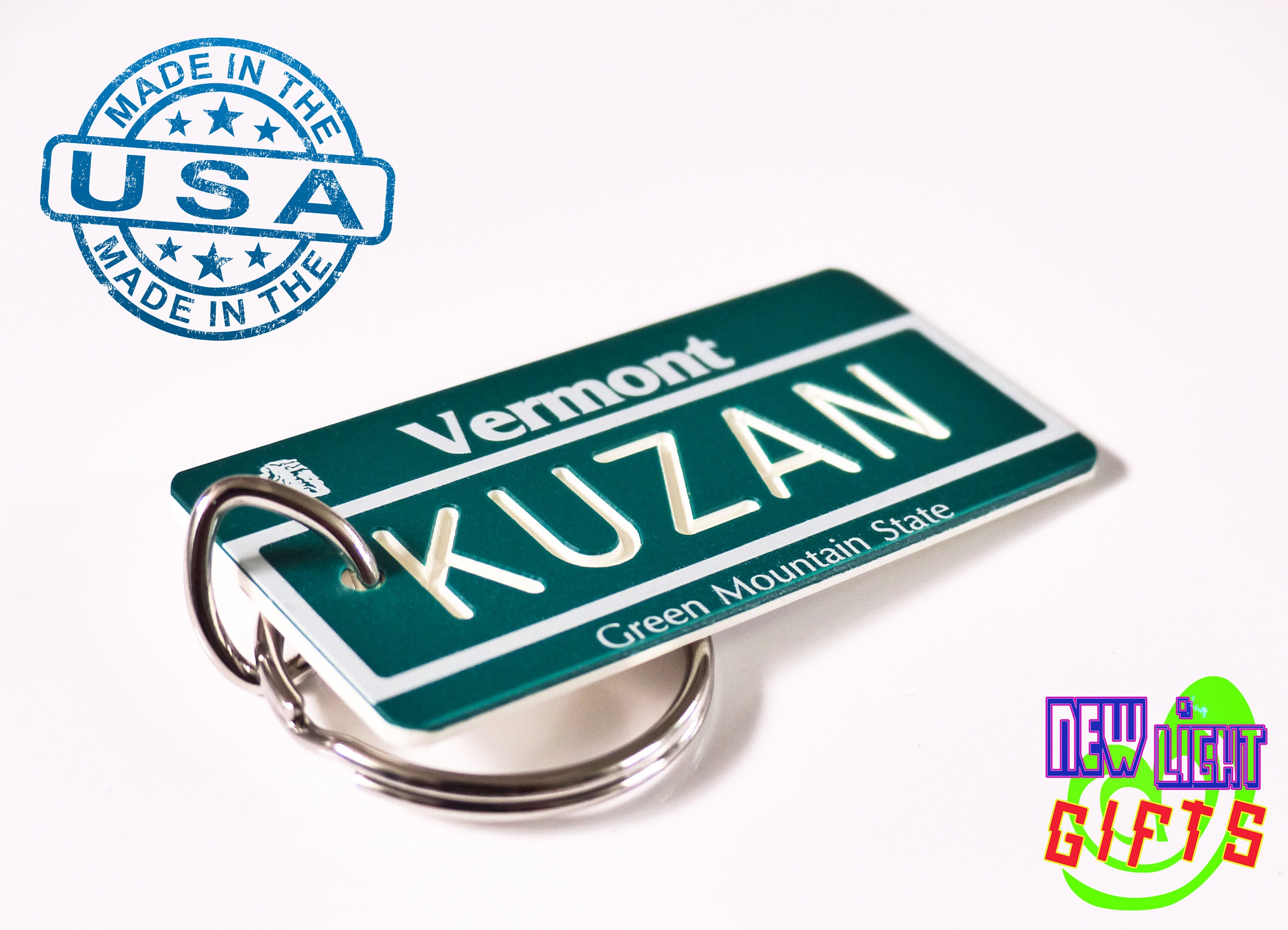 Personalized Vermont State License Plate Keychain Tag | Etsy