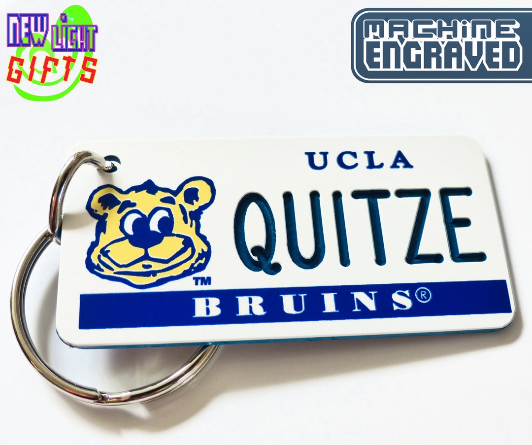 Personalized UCLA Bruins Keychain Plate Tag - Machine Engraved ...