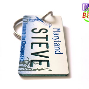 Personalized Maryland State License Plate Keychain Tag - Engraved ...