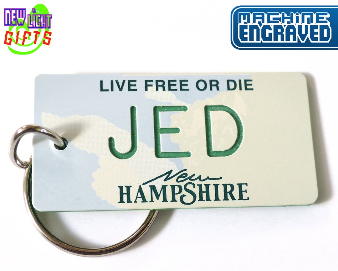 Personalized New Hampshire State License Plate Keychain Tag - Vintage ...