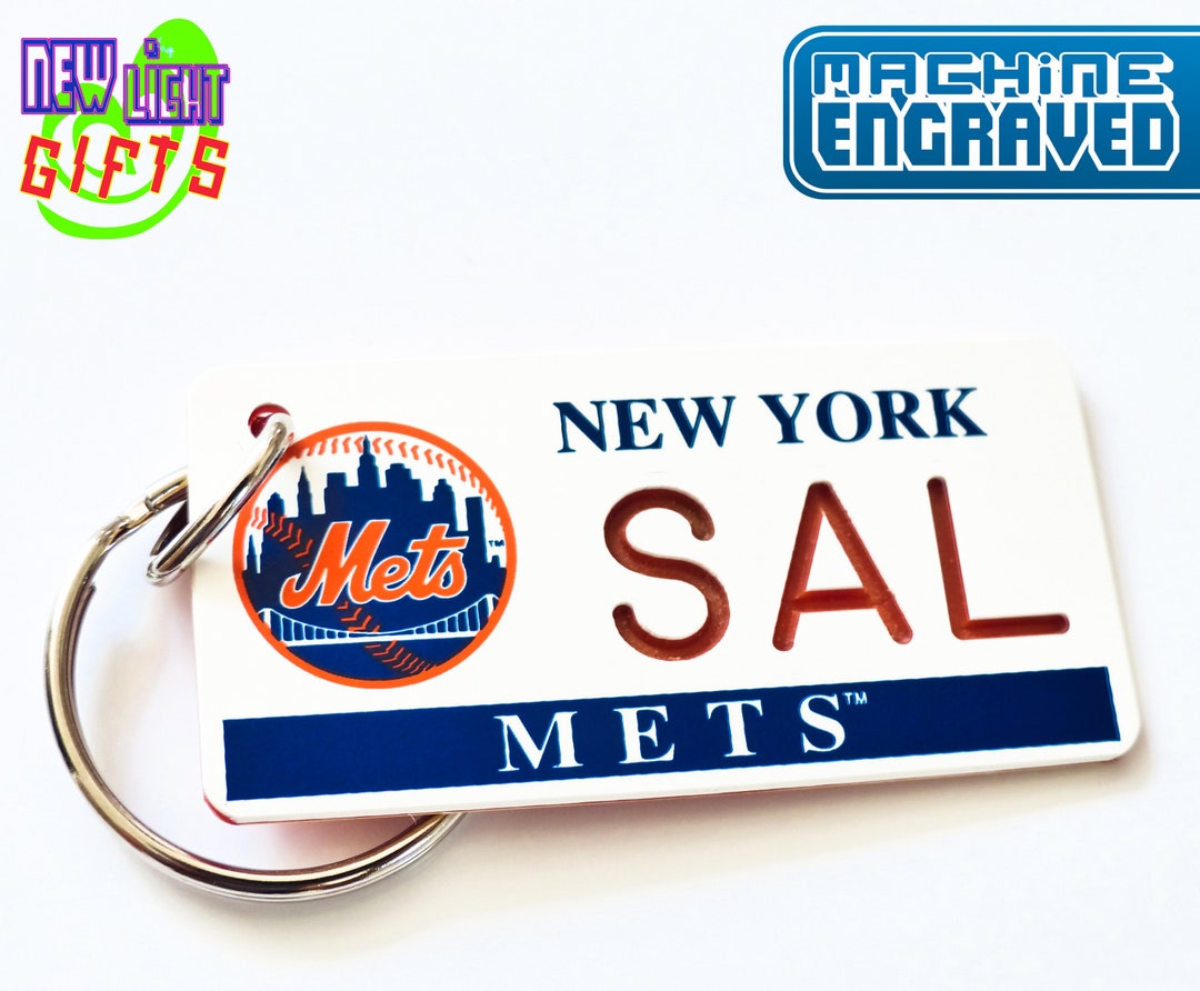 Personalized NY Mets Keychain Tag Retro Key Tag Custom Engraved Fan ...