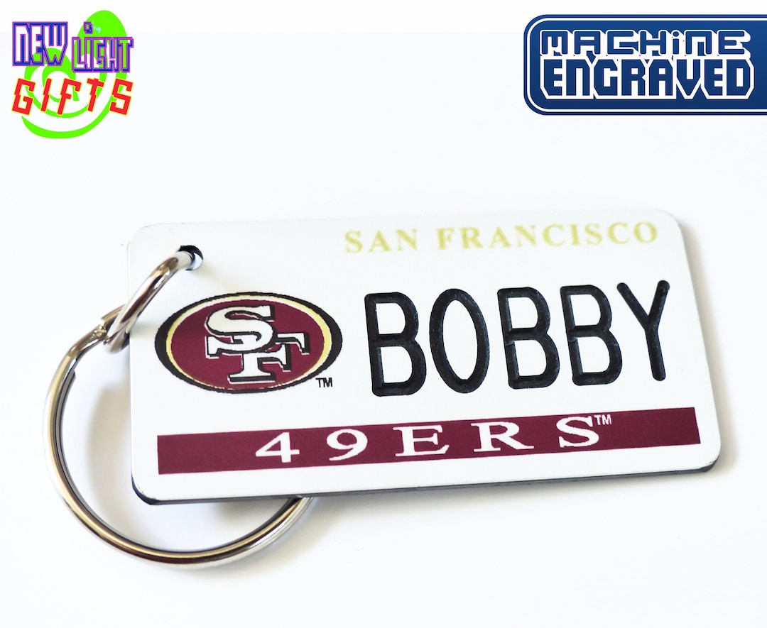 Personalized San Francisco 49ers Keychain - Custom Engraved Key Tag ...