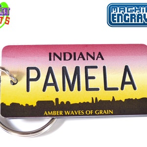Personalized Indiana State License Plate Custom Keychain Tag - Etsy