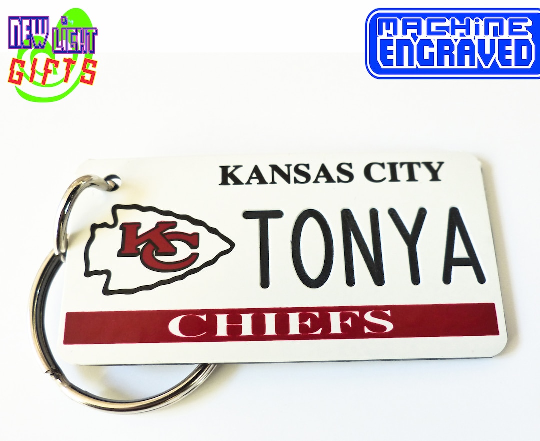 Personalized Kansas City Chiefs License Plate Keychain Tag- Vintage ...