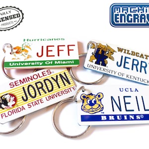 Personalized College University Keychain Tags - Machine Engraved ...
