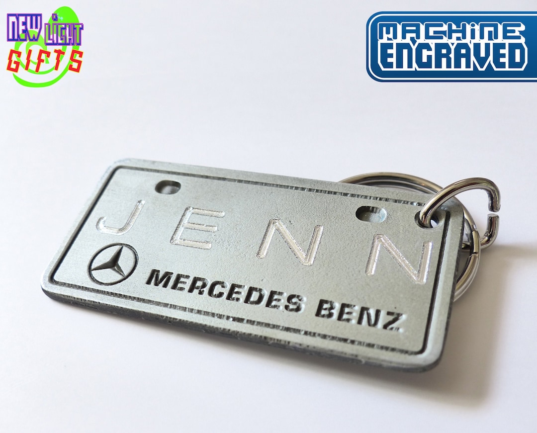 Personalized Mercedes Benz License Plate Metal Keychain Tag Retro ...
