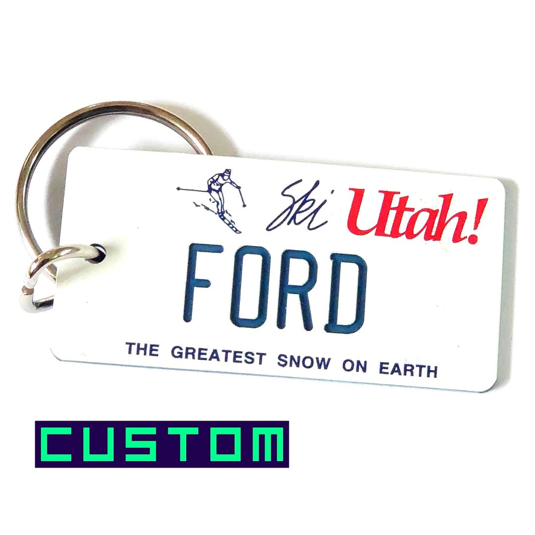 Personalized Utah State Keychain Tag - Custom Engraved - Ski Bag Tag ...