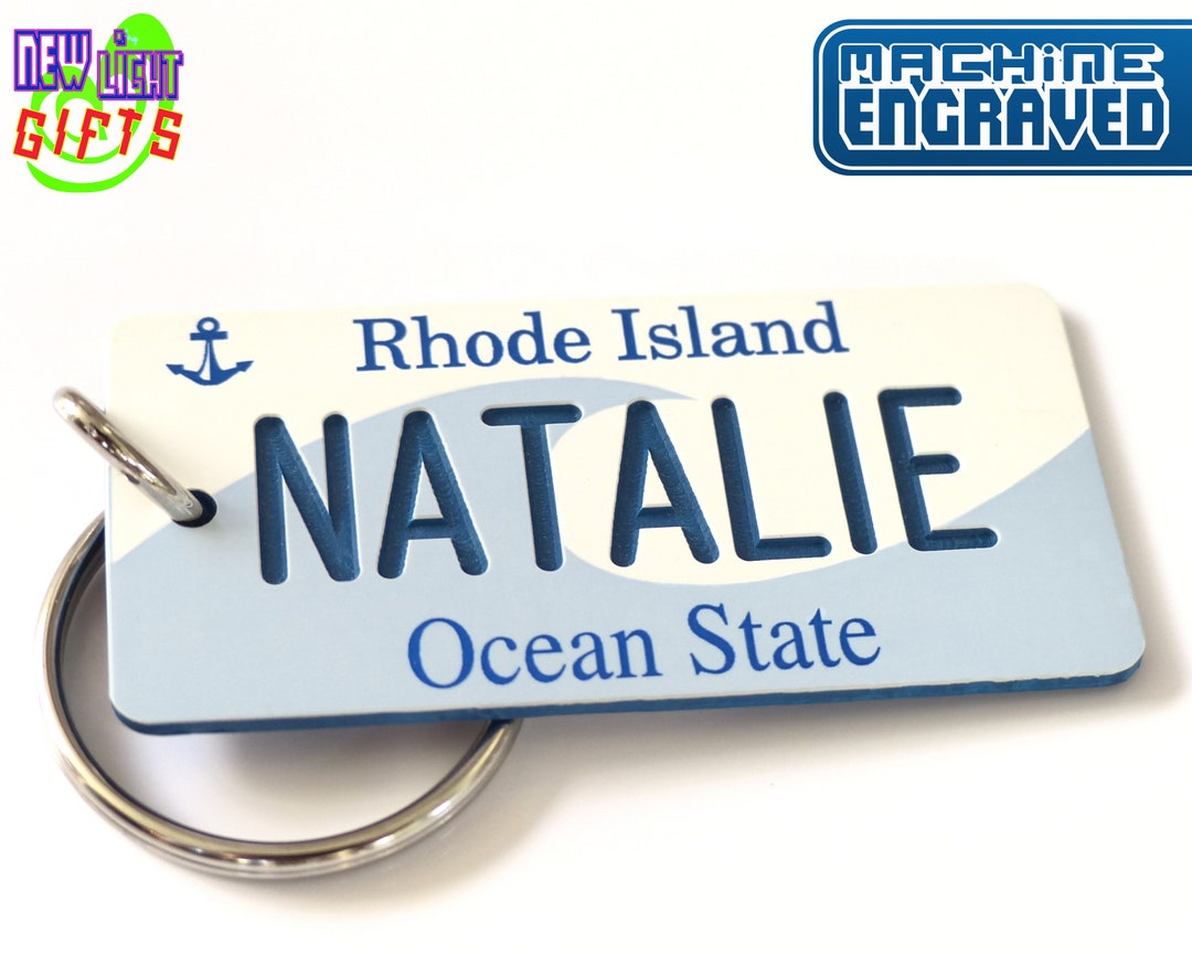 Personalized Rhode Island State License Plate Custom Keychain Tag- Key ...