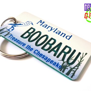 Personalized Maryland State License Plate Keychain Tag - Engraved ...