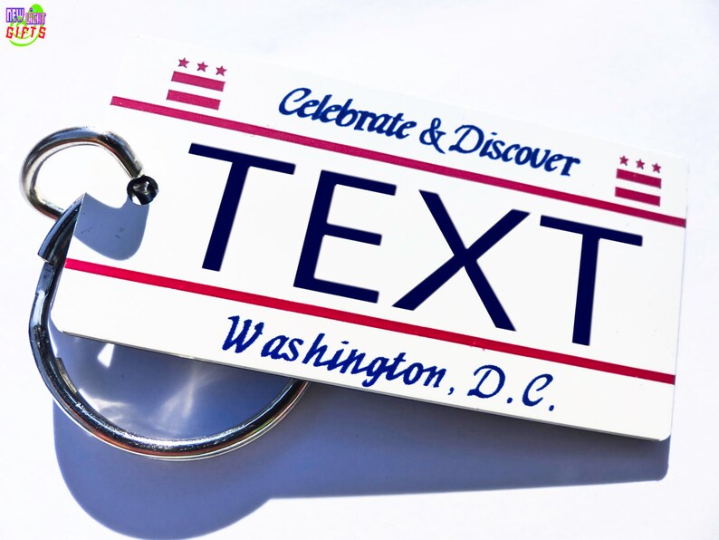 Personalized Washington DC License Plate Keychain Tag | Etsy