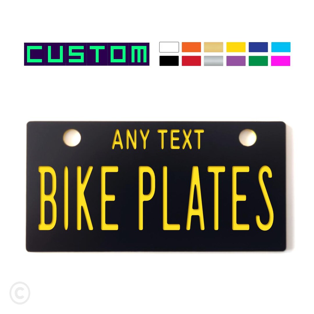 Custom Bicycle License Plates - Engraved - Personalized State Bike ...