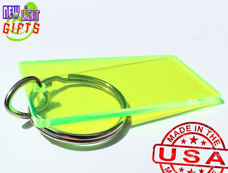 Personalized Neon Keychain Tags Cutom Bright Color | Etsy