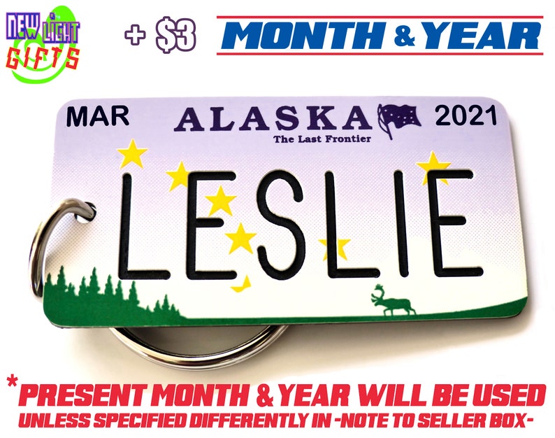 Personalized Alaska State License Plate Custom Keychain Tag - Etsy